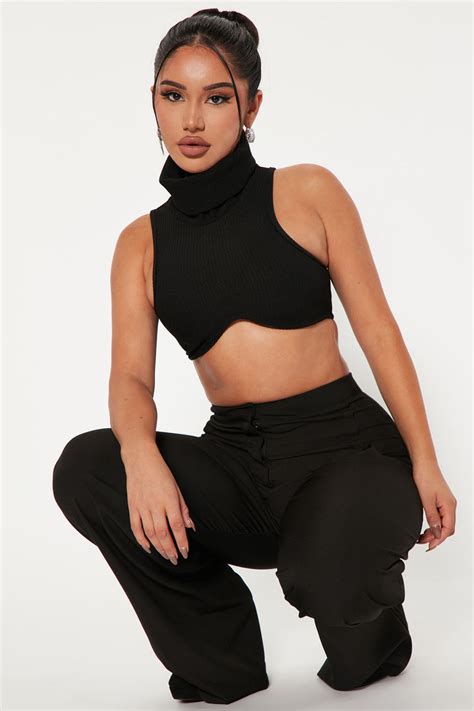 Street Chic Crop Top Black Fashion Nova Knit Tops Fashion Nova