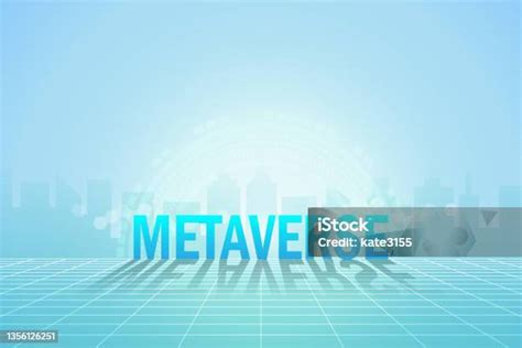 메타버스 가상 현실 및 증강 현실 기술 사용자 인터페이스 3d 경험 컴퓨터는 도시 건물 미래 환경에서 단어 메타 버스생성 메타버스에 대한 스톡 벡터 아트 및 기타 이미지