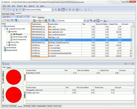 Profiling Silverlight Applications Tutorial 2 Analyzing Results Aqtime Documentation