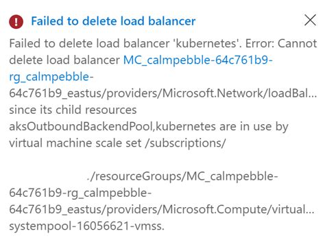 Unable To Delete Leftover Resources Vnet Lb Microsoft Qanda