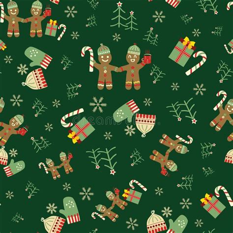 Gingerbread Candy Canes Pattern Stock Illustrations 205 Gingerbread