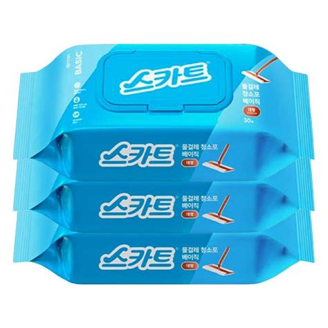 스카트 물걸레 청소포 베이직 대형 30매 X 3개 홈플러스 택배배송