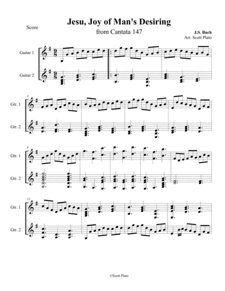 Jesu Joy Of Man S Desiring From Cantata Arr Scott Plato By J S Bach Sheet Music For