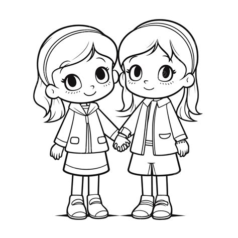 Two Sisters Holding Hands Black And White