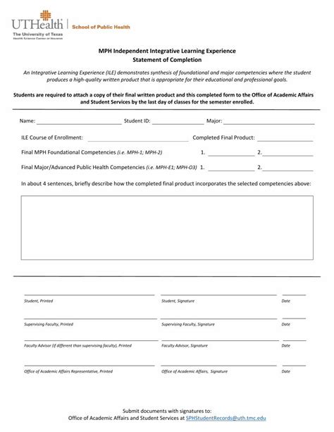 Pdf Mph Independent Integrative Learning Experience Statement