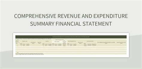 Comprehensive Revenue And Expenditure Summary Financial Statement Excel