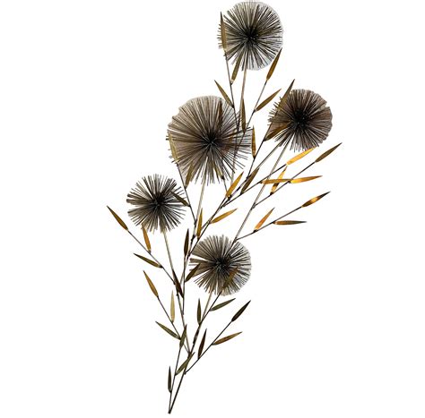 Curtis Jeré Large Brass Pom Pom Floral Wall Sculpture For Sale At 1stdibs