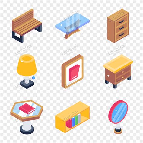 가구 아이소 메트릭 아이콘 벡터 팩 Png 일러스트 무료 다운로드 Lovepik