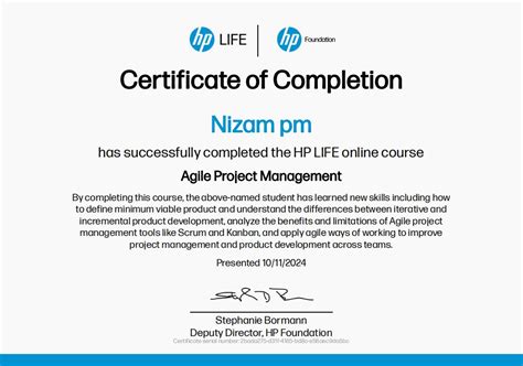Nizam Pm On Linkedin Completed Online Course On Agile Project