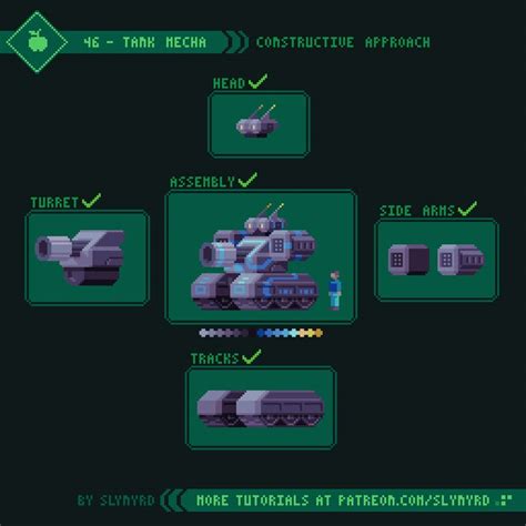 Tutorial 46 Tank Mecha Pixel Art