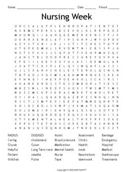 Nursing Week Word Search By Digital School Of Life Tpt