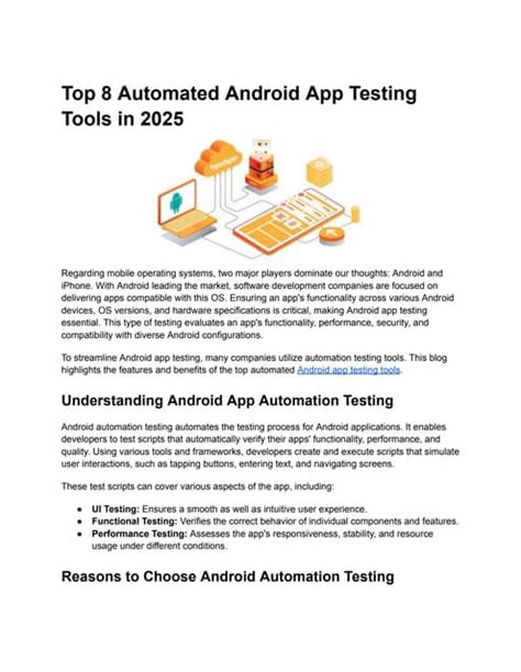 Top 8 Automated Android App Testing Tools In 2025 Pdf