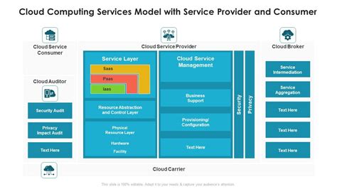 Cloud Computing Services Model With Service Provider And Consumer Ppt