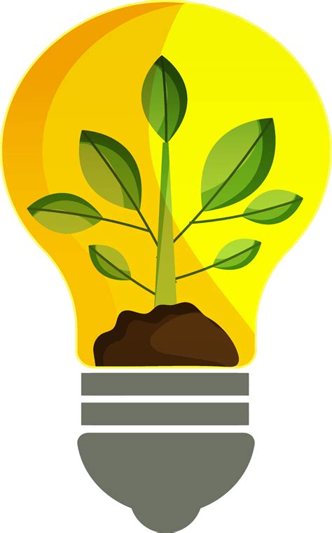 Flat Style Plant Inside Light Bulb Element 24466571 Vector Art At Vecteezy