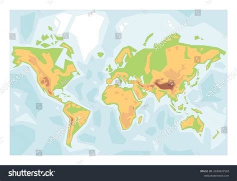 Simplified Physical Map World Stock Vector Royalty Free 2189227503