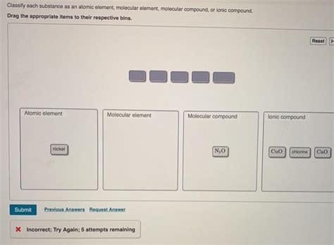 Solved Classify Each Substance As An Atomic Element Chegg