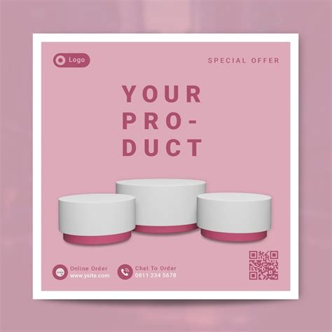 3d 연단 소셜 미디어 게시물 또는 배너 템플릿 프리미엄 Psd 파일