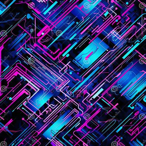 T Shirt Print Fabric Design Bits And Bites With Electronic Circuits Generated By Ai Stock