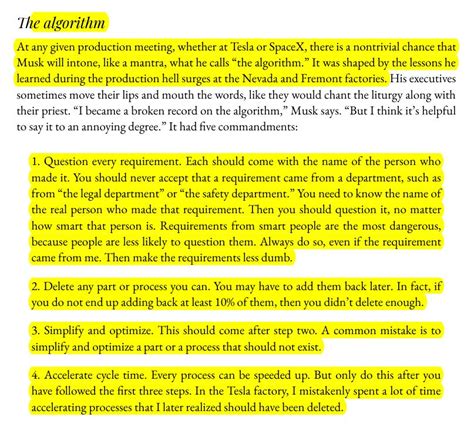 Rohan Paul On Linkedin The Algorithm Of Elon Musk At Tesla Or Spacex