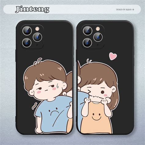 เคสโทรศัพท์มือถือแบบนิ่ม ขอบตรง ลายคู่รักน่ารัก สําหรับ Xiaomi Poco C55