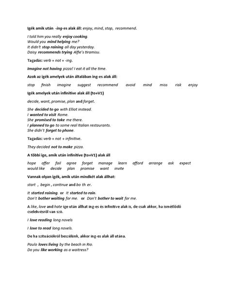 Ing Infinitive Pdf