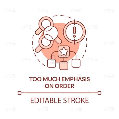 插图网页ui 过于强调订单红色概念图标。社会制度抽象思想细线插图的缺点。孤立的轮廓图。可编辑的笔划。使用 Arial、myriad Pro Bold 字体。过于强调订单红色概念图标 模板免费