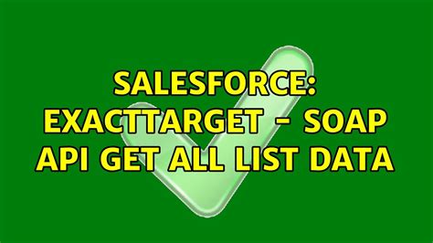 salesforce exacttarget soap api get all list data youtube