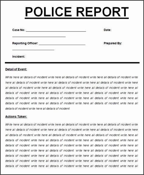 10 Crime Report Template Sampletemplatess Sampletemplatess