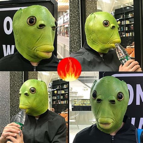 現貨 抖音同款｜綠魚人｜超醜魚頭套面具｜萬聖節道具｜奇葩面具｜惡搞嚇人｜交換爛禮物｜活動面具 蝦皮購物
