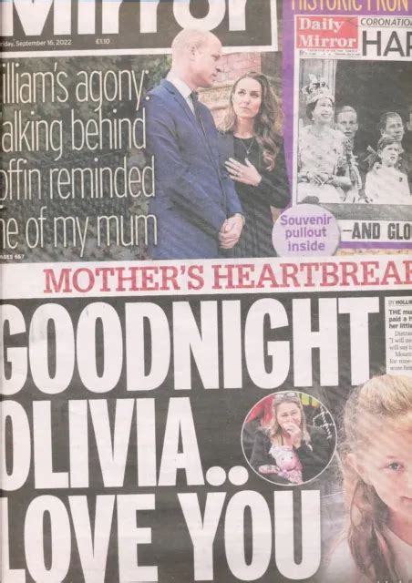 DAILY MIRROR NEWSPAPER 16 Sept 2022 Queen Elizabeth II 1926 2022 King