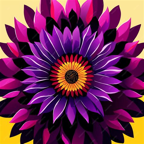 Premium Vector Purple Flower And Leaf Vector Illustration