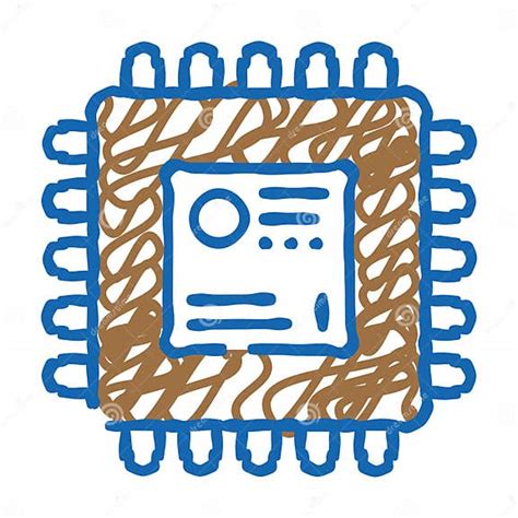 Microcontroller Electronic Component Icon Doodle Illustration Stock Vector Illustration Of