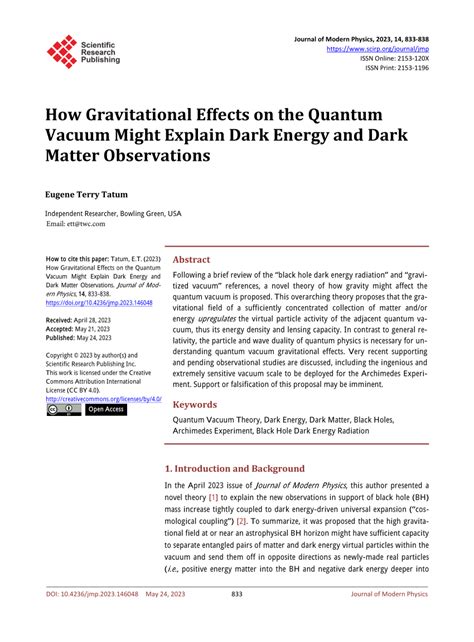 Pdf How Gravitational Effects On The Quantum Vacuum Might Explain Dark Energy And Dark Matter