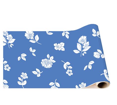 Belle Blue Elegant Floral Table Runner Bonjour Fête