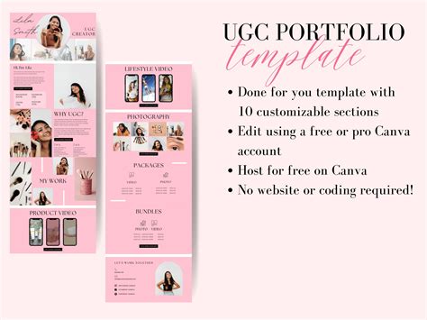 UGC Portfolio UGC Template UGC Portfolio Template Ugc Media Kit Ugc Website Pink Ugc Canva
