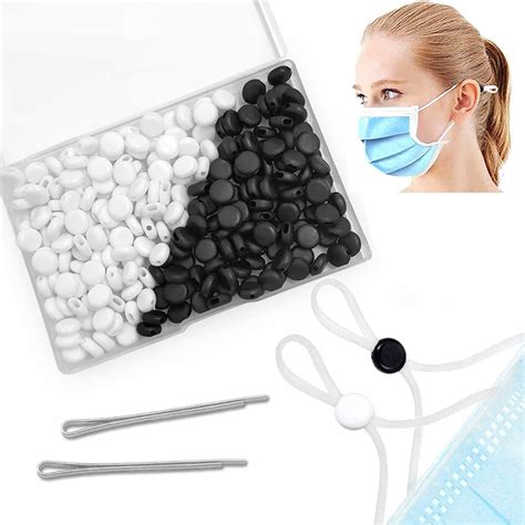 200pcs Elastic Cord Lock Switch For Draw Cord Mask Adjuster Silicone