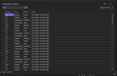 View Data With The Tabular Visualizer Visual Studio Windows View Data With The Tabular Visualizer Visual Studio Windows