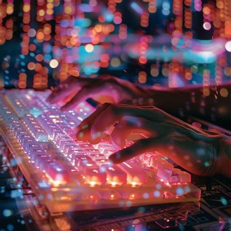 Free Illuminated Keyboard Typing Image Download At Stockcake