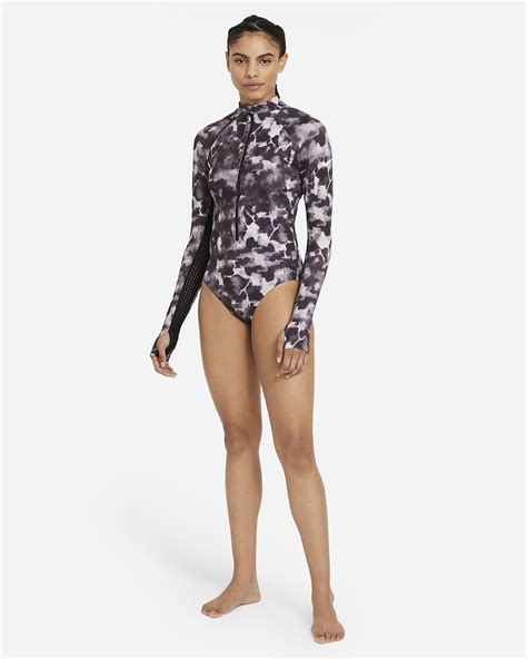 Traje De Baño De Una Sola Pieza De Manga Larga Para Mujer Nike