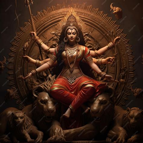 Premium Ai Image Illustration Of Ultra Realistic Image Of Maa Durga