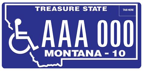 Physical Disability Plate Mt Motor Vehicle Division