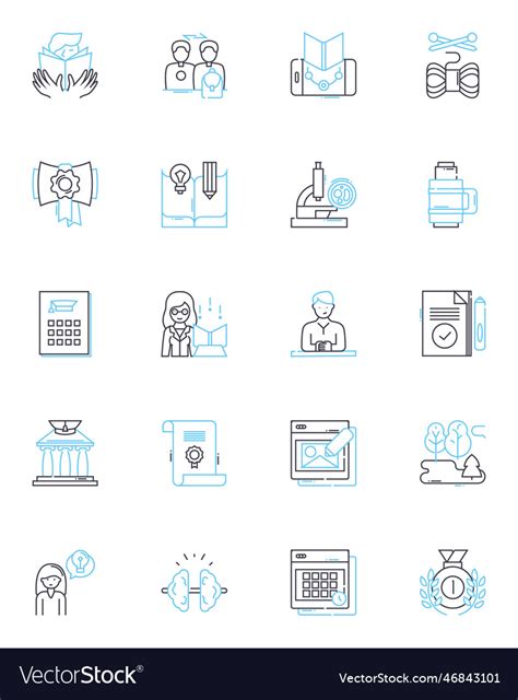 Instructional Teaching Linear Icons Set Pedagogy Vector Image