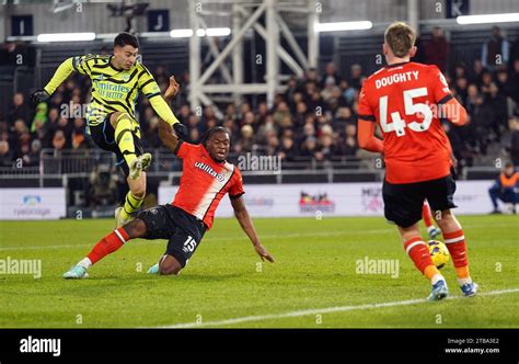 Arsenals Gabriel Martinelli Left Scores Their Sides First Goal Of