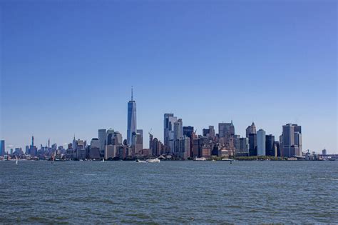 City Skyline Ny アメリカ アメリカのスカイライン アメリカの都市 イーストリバー ウォーターフロント エリス島