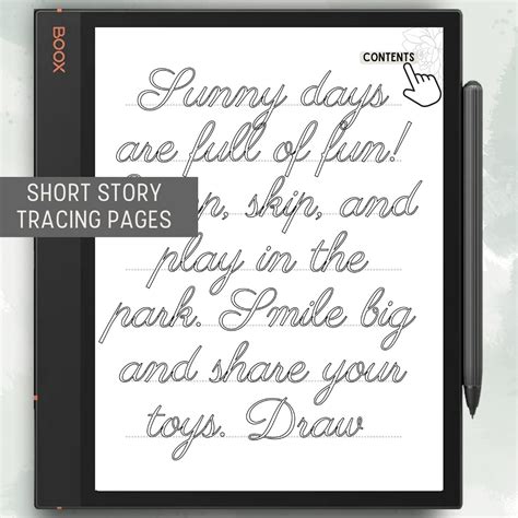 Onyx Boox Cursive Handwriting Practice Tracing Sheets Onyx Boox Tab