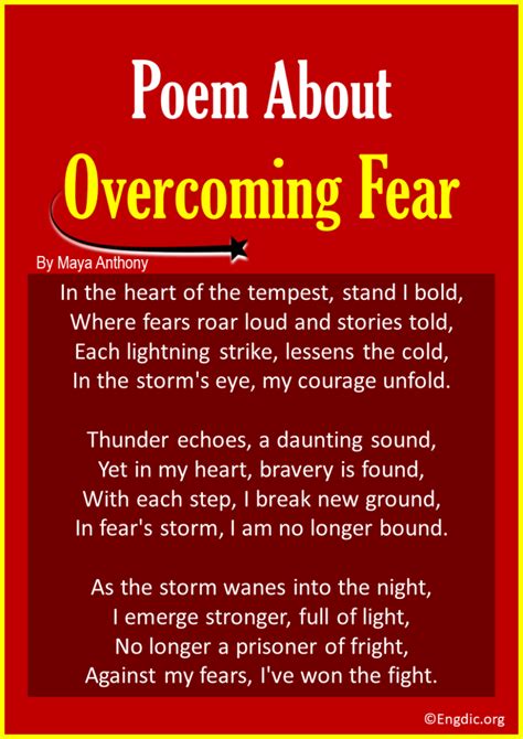 Best Poems About Overcoming Fear Engdic