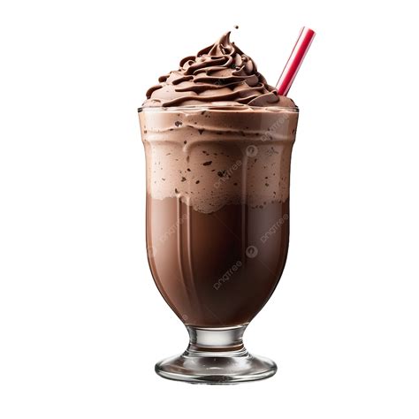 Milkshake Coklat Dengan Krim Kocok Dalam Gelas Yang Diisolasi Dengan
