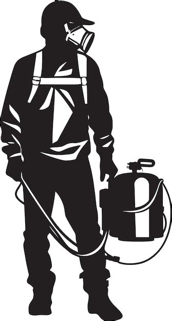 Pestpioneer Fumigating Man Icon Vector Pestpatrol Pest Control Symbol