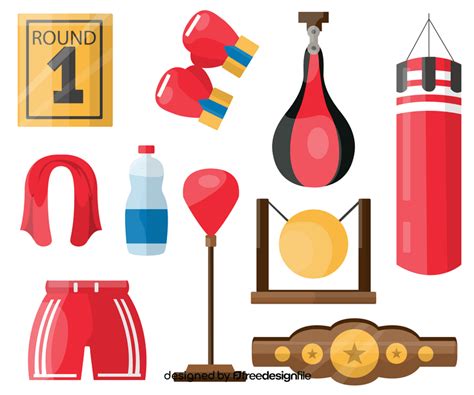 Boxing Design Elements Vector Free Download