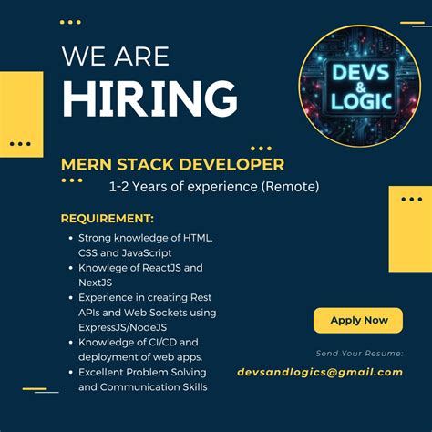 Devs And Logic On Linkedin Position Closed Were Seeking An Exceptional Mern Stack Engineer For A